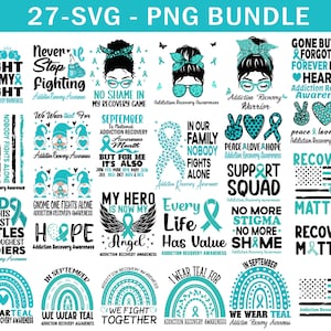 Addiction Recovery Awareness Svg Png Bundle, Addiction Recovery Svg ...