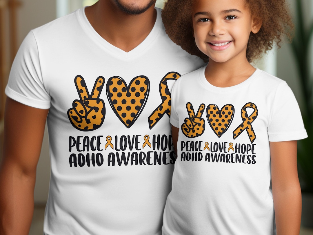 Conciencia del TDAH Svg Png, Paz Amor Esperanza Svg, Cinta Naranja Svg ...