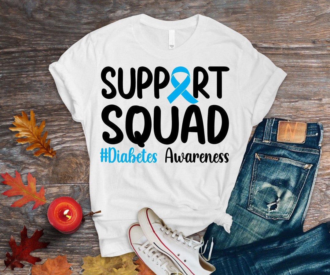 Diabetes Awareness Svg Png, Support Squad Svg, Blue Ribbon Svg, Type 1 ...