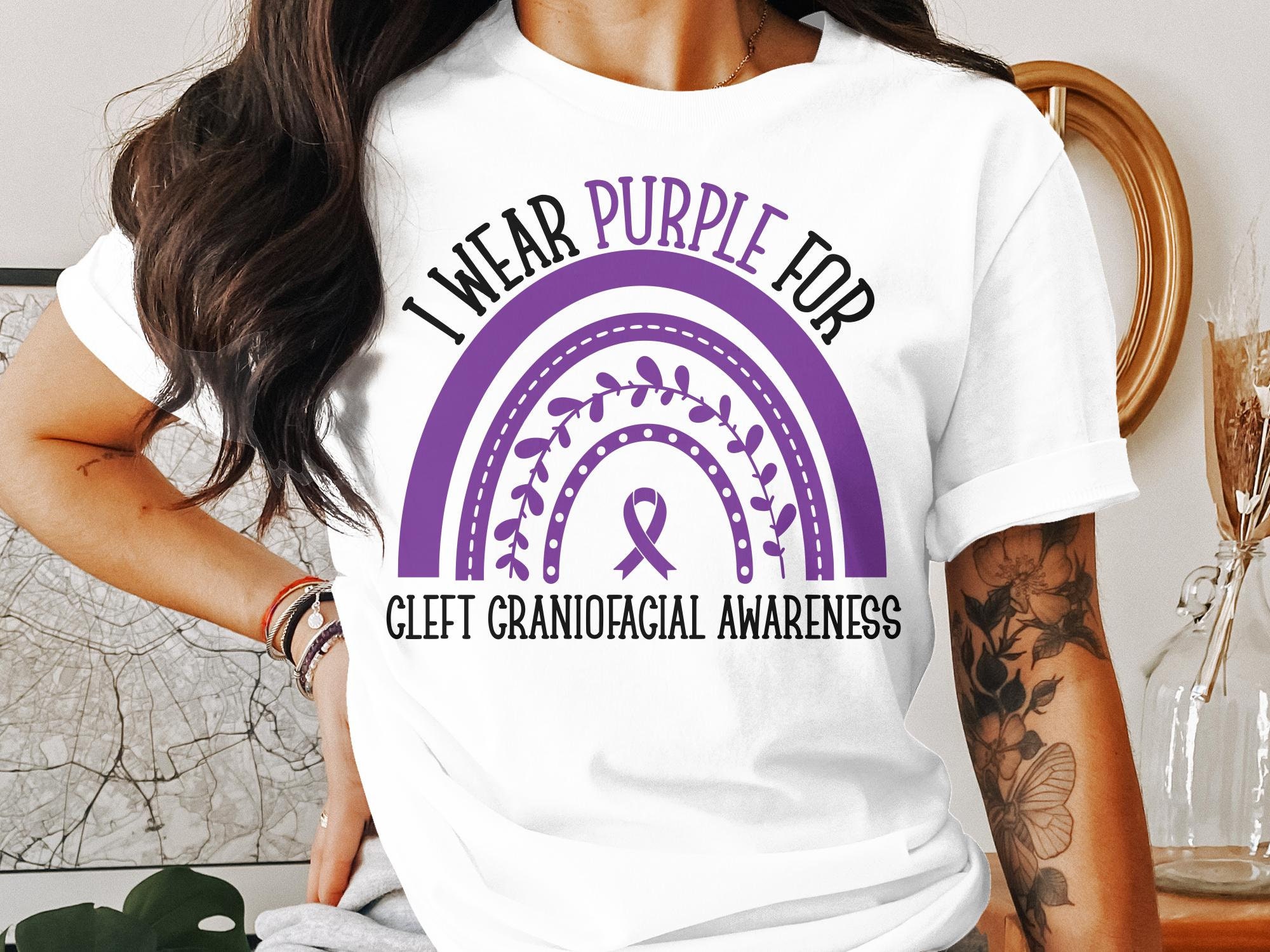 Cleft Craniofacial Awareness Svg Png, I Wear Purple for Svg, Purple ...
