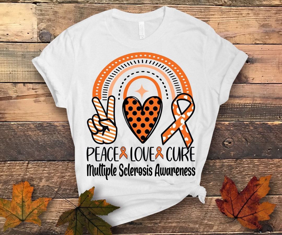 Multiple Sclerosis Awareness PNG SVG, Peace Love Curepng, Multiple ...