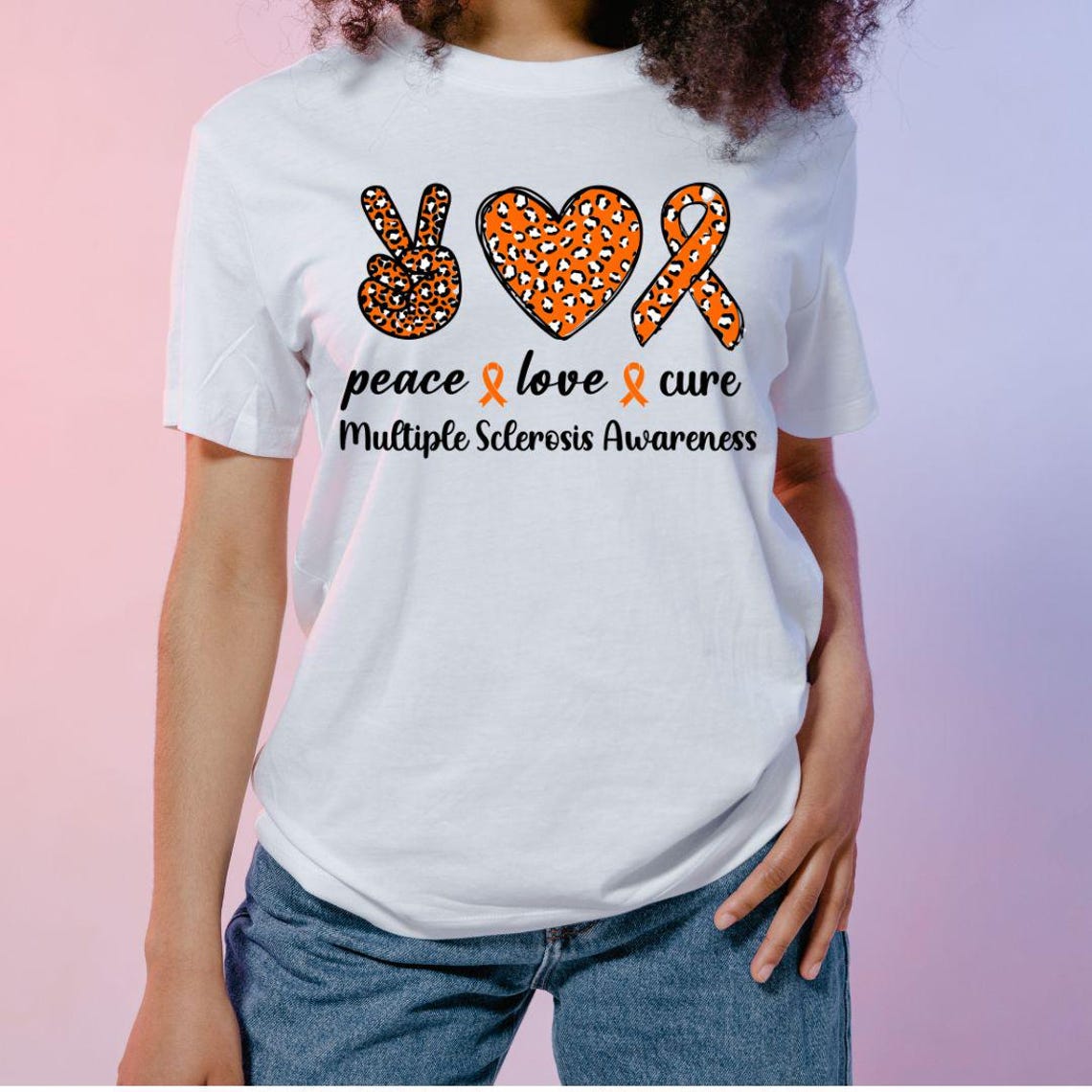Multiple Sclerosis Awareness Svg Png, Peace Love Cure Svg, Multiple ...