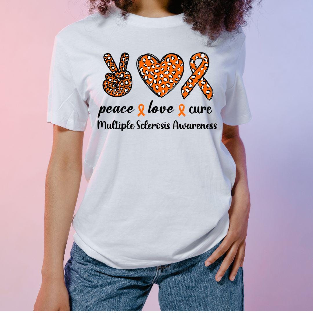 Multiple Sclerosis Awareness Svg Png, Peace Love Cure Svg, Multiple ...
