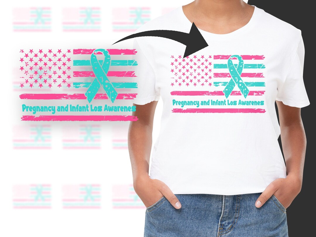 Pregnancy and Infant Loss Awareness Flag Svg, Png, Pink and Blue Ribbon ...