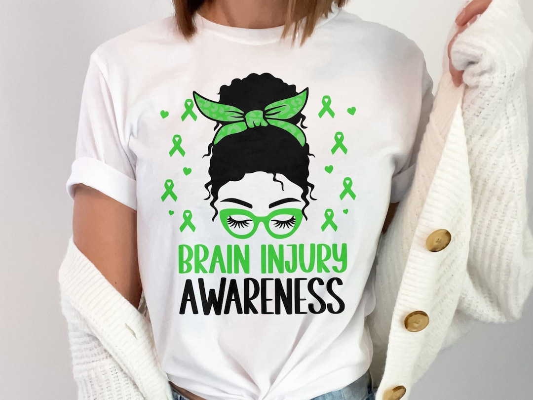 Brain Injury Awareness Svg Png, Brain Injury Awareness Messy Bun Svg ...