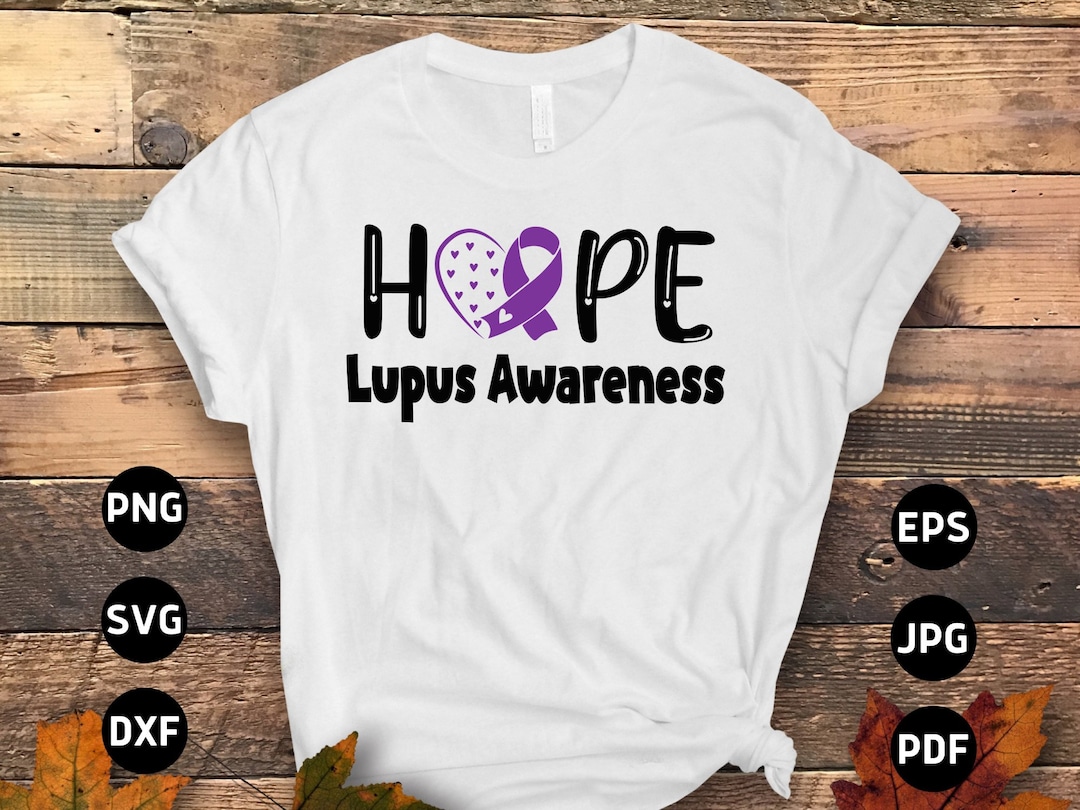 Lupus Awareness Svg Png, Hope Lupus Svg, Support Lupus Purple Ribbon ...