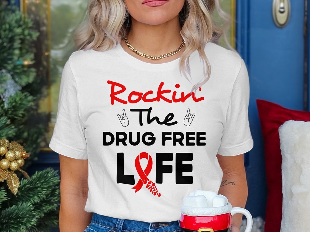 Red Ribbon Week Svg Png, Rockin' the Drug Free Life Svg, Drug Free Svg ...