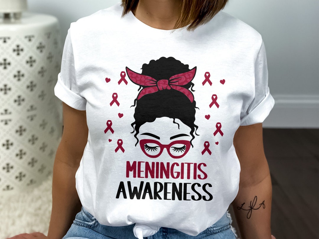Messy Bun Meningitis Awareness Png, Meningitis Awareness Svg Png ...
