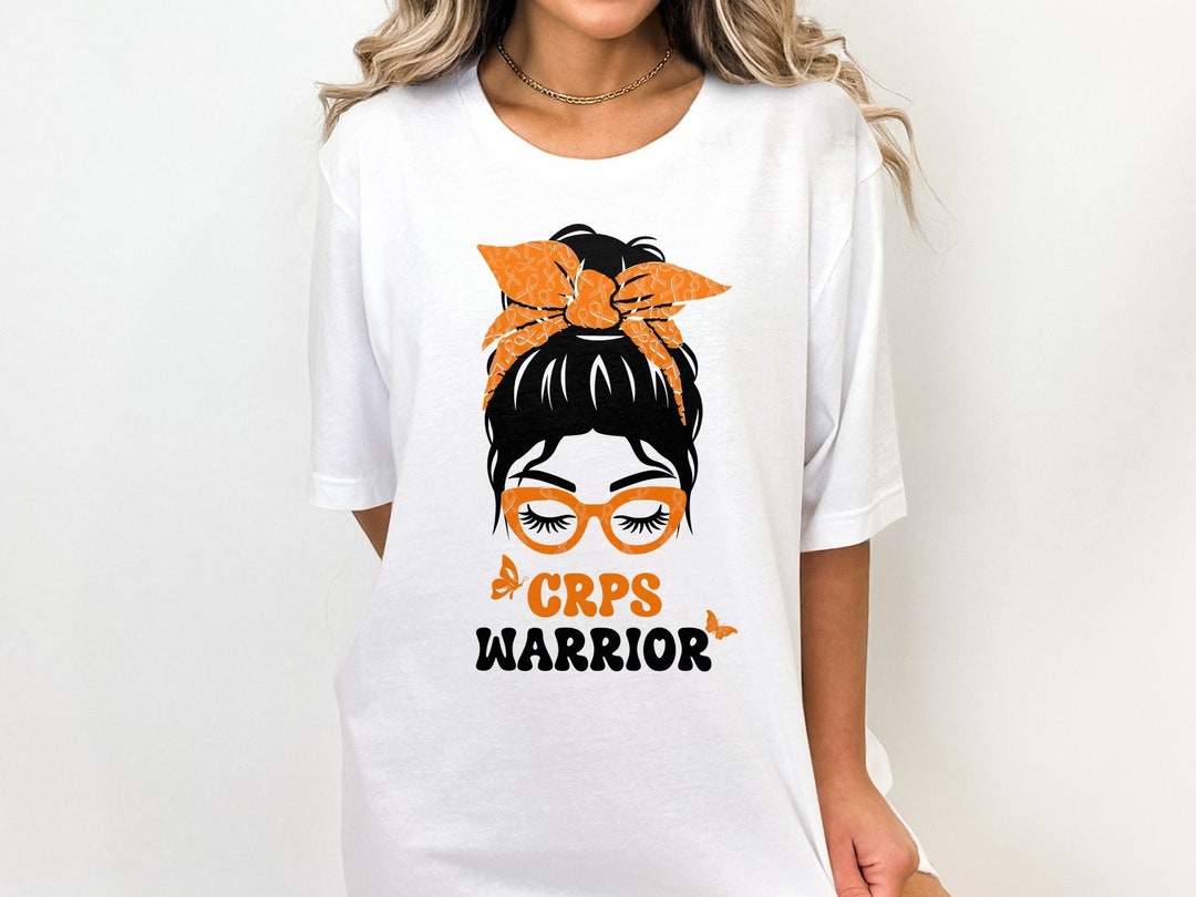 CRPS Awareness Svg Png, Messy Bun CRPS Warrior Svg, Orange Ribbon Svg ...