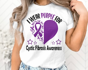 Cystic Fibrosis Awareness Svg Png, in May We Wear Purple Messy Bun Svg, Purple Ribbon Svg, CF ...