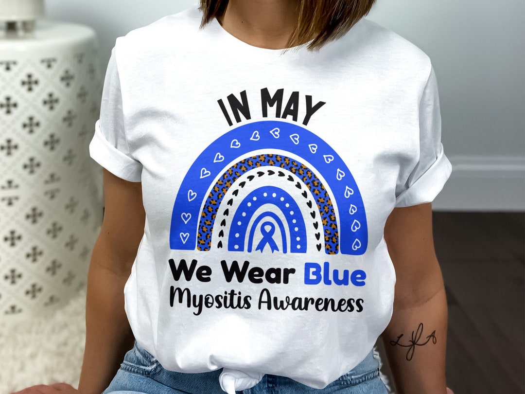 In May We Wear Bule Svg Png, Myositis Awareness Svg Png, Blue Ribbon ...