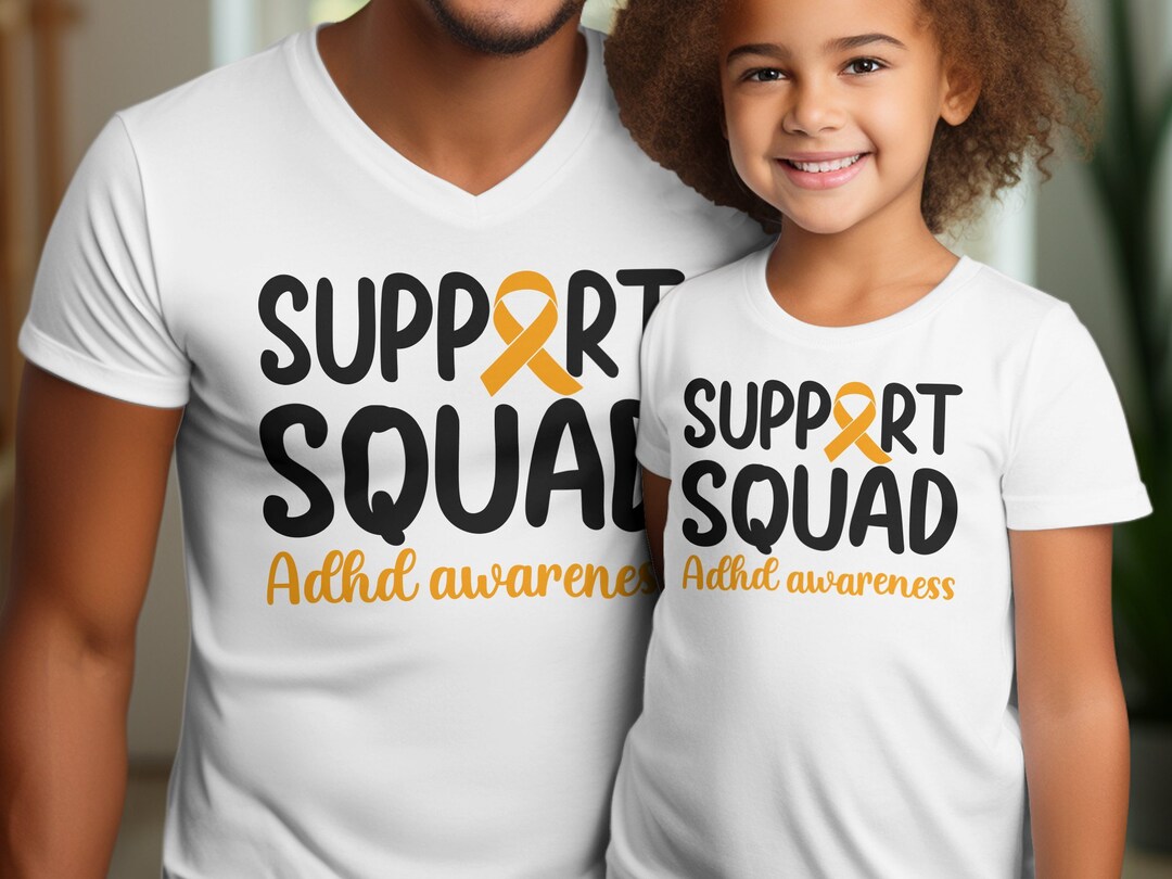 ADHD Awareness Svg Png, Support Squad Svg, Orange Ribbon Svg Cricut ...