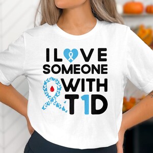 Diabetes Awareness Svg Png, I Love Someone With T1D Svg, Blue Ribbon ...
