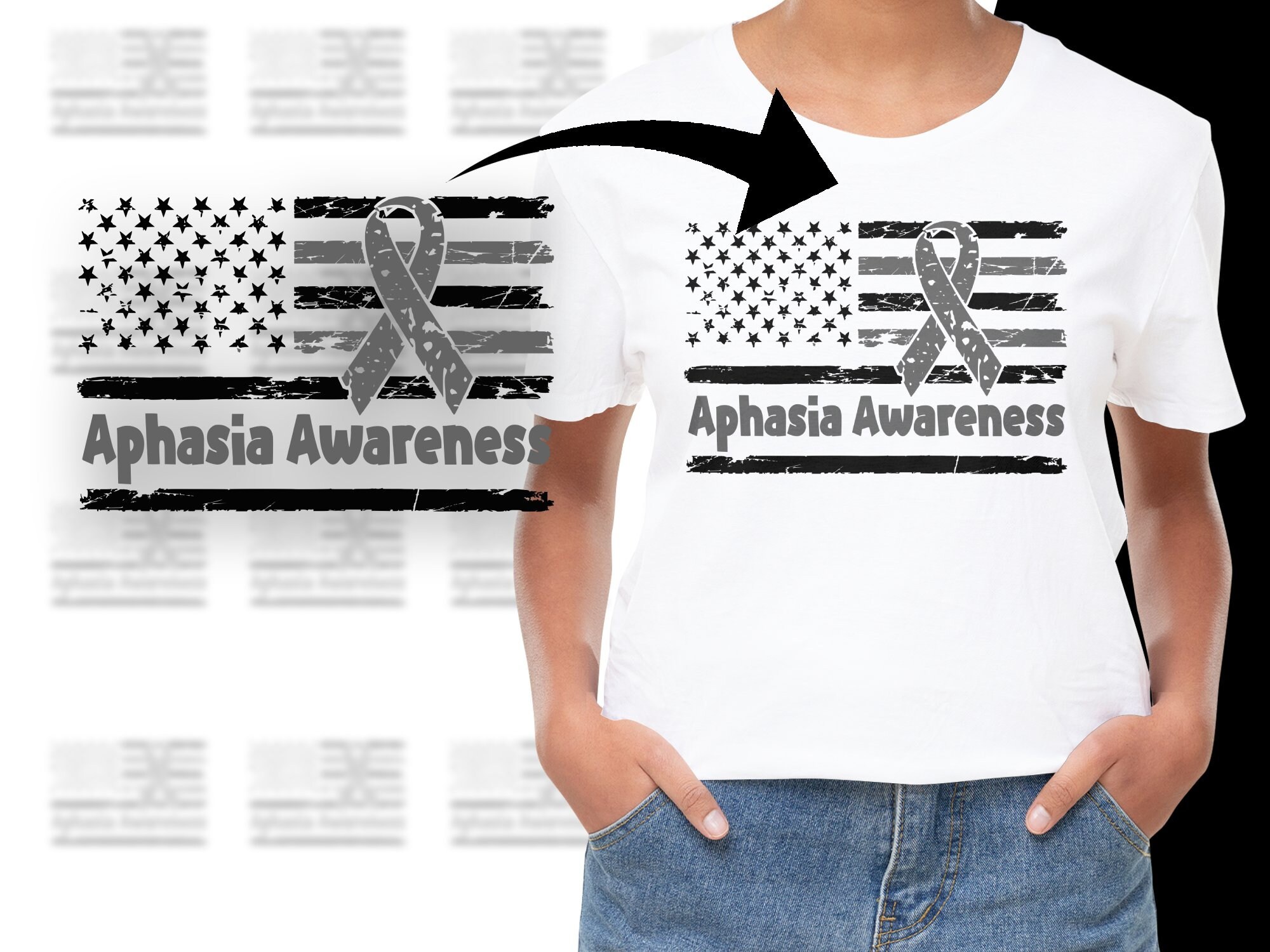 Aphasia Awareness Svg Png Flag Aphasia Svg Gray Ribbon Svg - Etsy