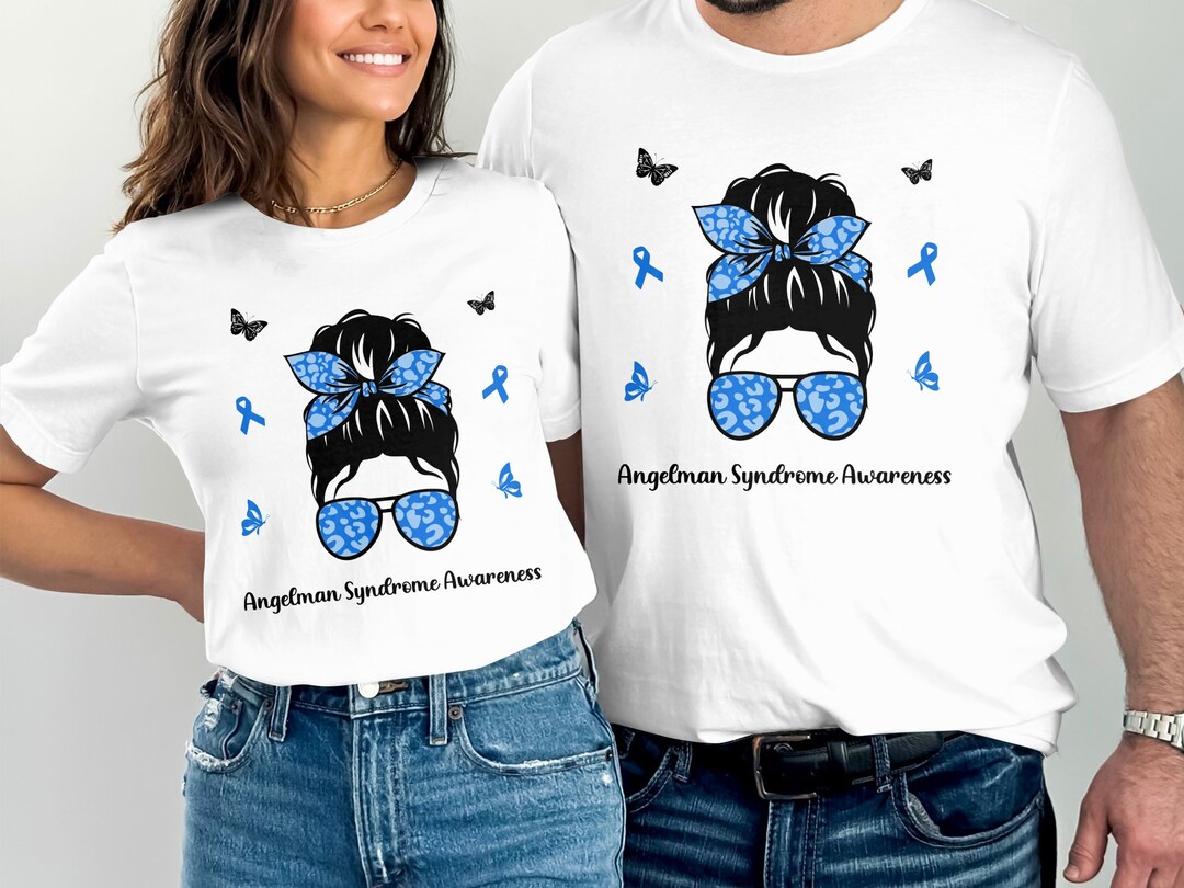 Angelman Syndrome Awareness Svg Png, Angelman Syndrome Awareness Messy Bun Svg, Blue Ribbon Svg ...