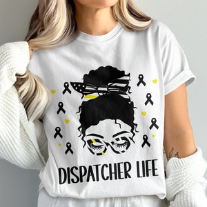 Dispatcher Svg Png, Dispatcher Life Messy Bun Svg, 911 Dispatcher ...