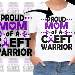 Cleft Craniofacial Awareness Svg Png, Proud Mom of a Cleft Warrior Svg ...