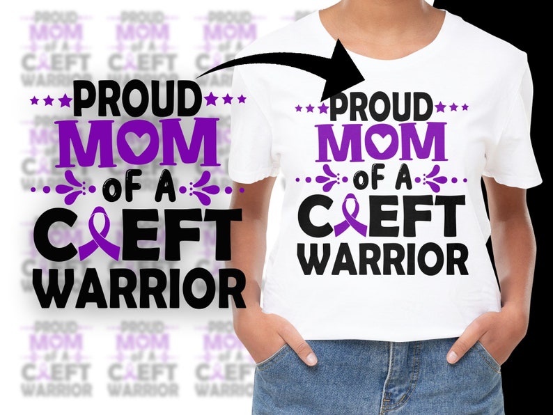 Cleft Craniofacial Awareness Svg Png, Proud Mom of a Cleft Warrior Svg ...