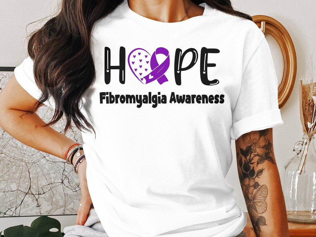 Fibromyalgia Awareness Svg Png, Hope SVG, Purple Ribbon Fibro Support ...