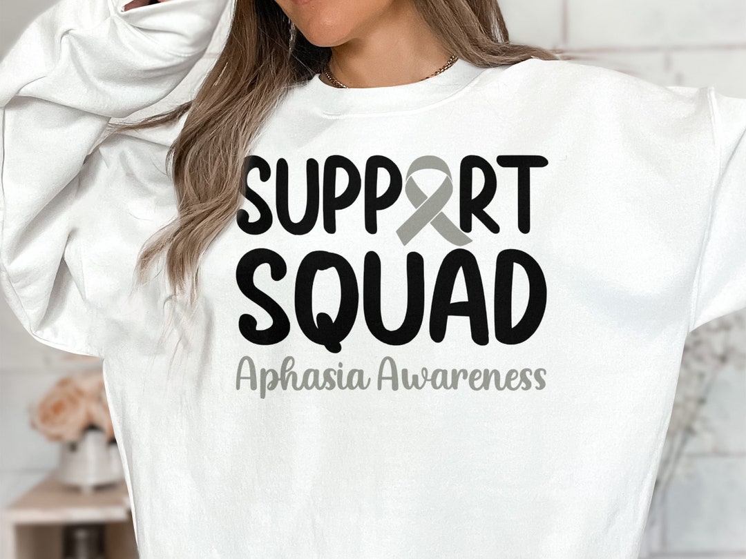 Aphasia Awareness Svg Png, Support Squad Svg, Gray Ribbon Svg, Aphasia ...
