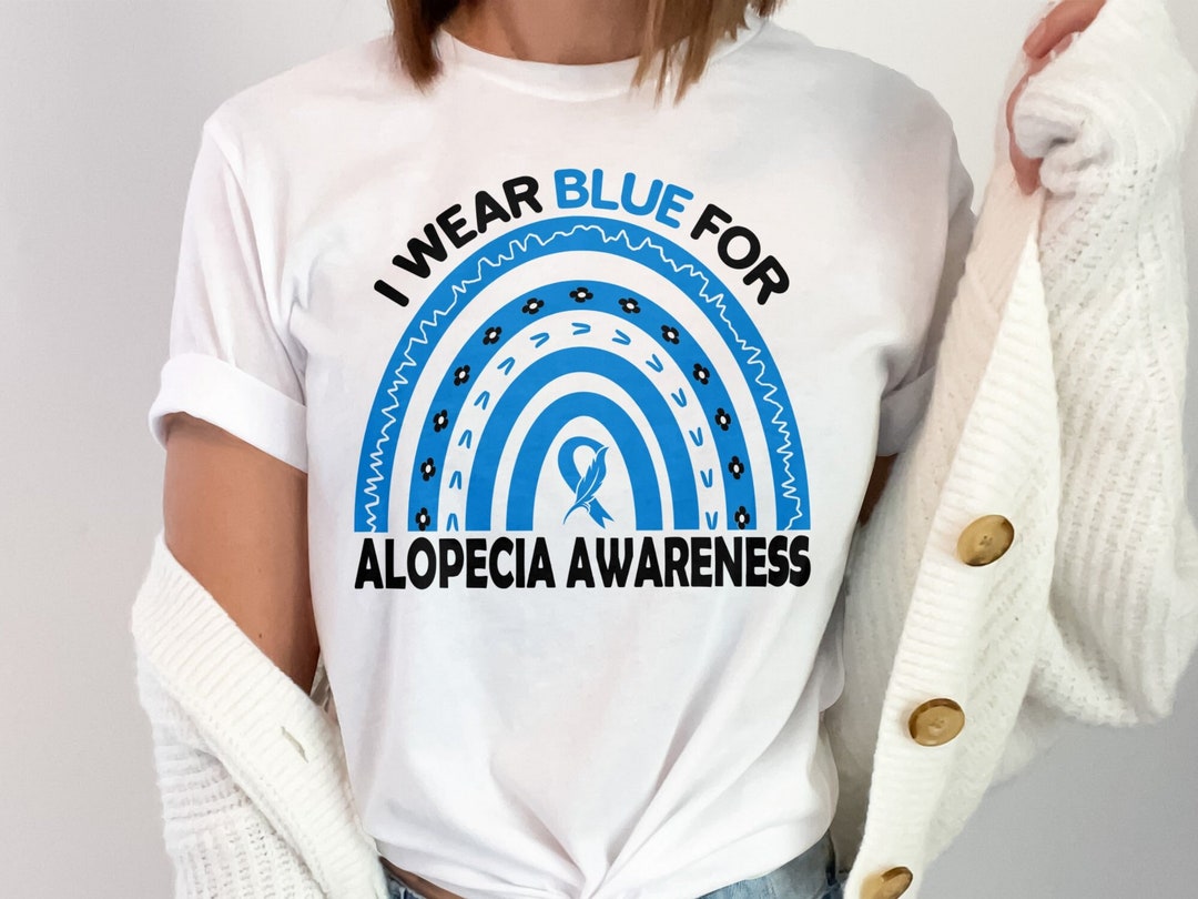 I Wear Blue for Png, Alopecia Awareness Svg Png, Blue Ribbon Svg Cricut ...