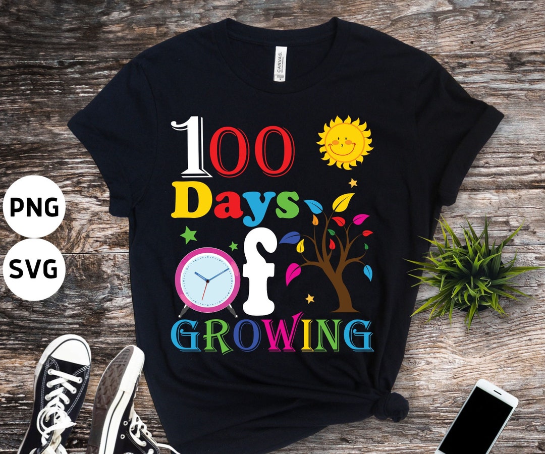 Happy 100th Day of School Teacher PNG SVG, Days of Growing ,100 Days ...