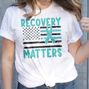 Addiction Recovery Awareness Svg Png, Recovery Matters Svg, Teal Ribbon ...