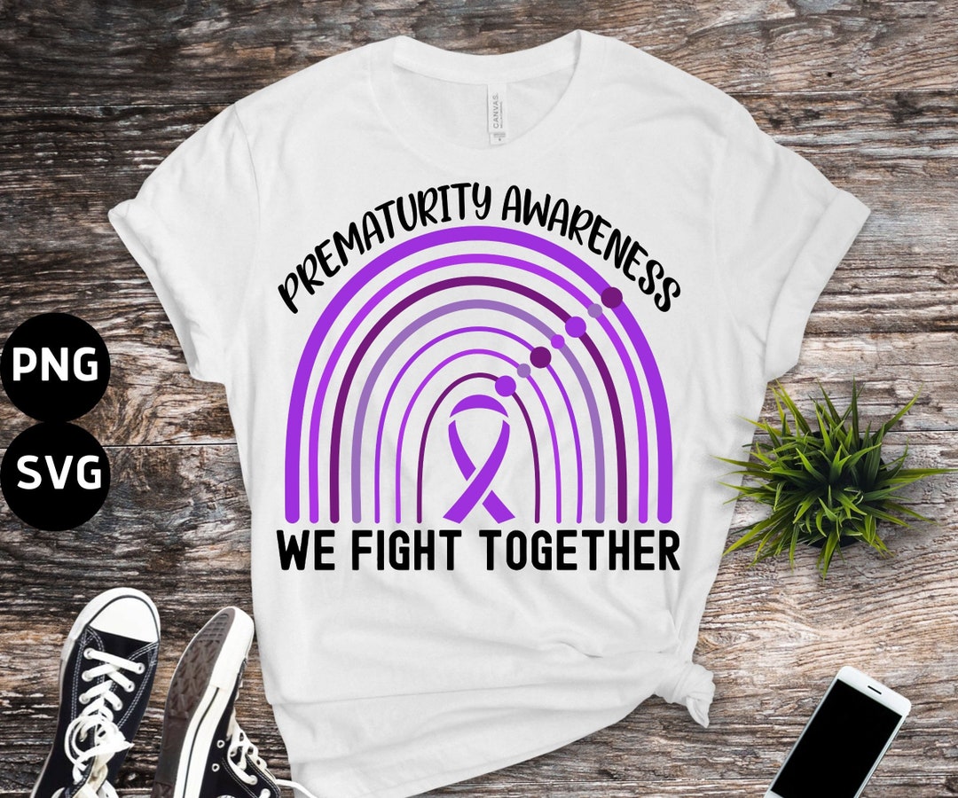 Prematurity Awareness Svg Png, We Fight Together Svg, Purple Ribbon Svg ...