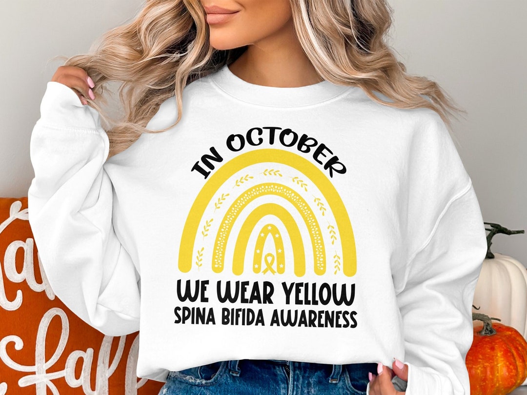 Spina Bifida Awareness Svg Png, in October We Wear Yellow Spina Bifida ...