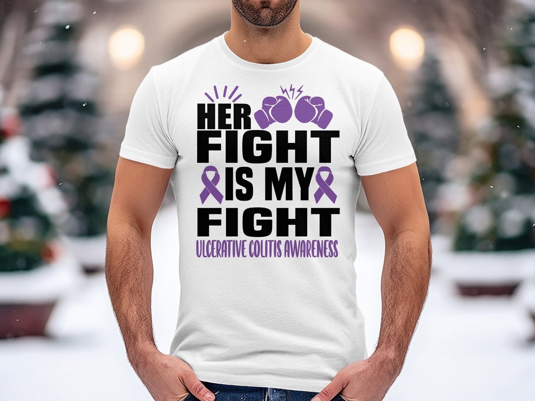 Ulcerative Colitis Awareness Svg Png, Her Fight is My Fight Svg, Purple ...