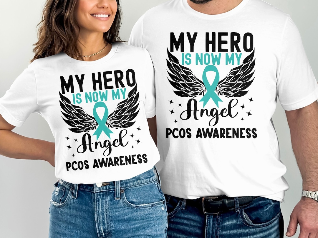 PCOS Awareness Svg Png, My Hero is Now My Angel Svg, Ovary Syndrome ...