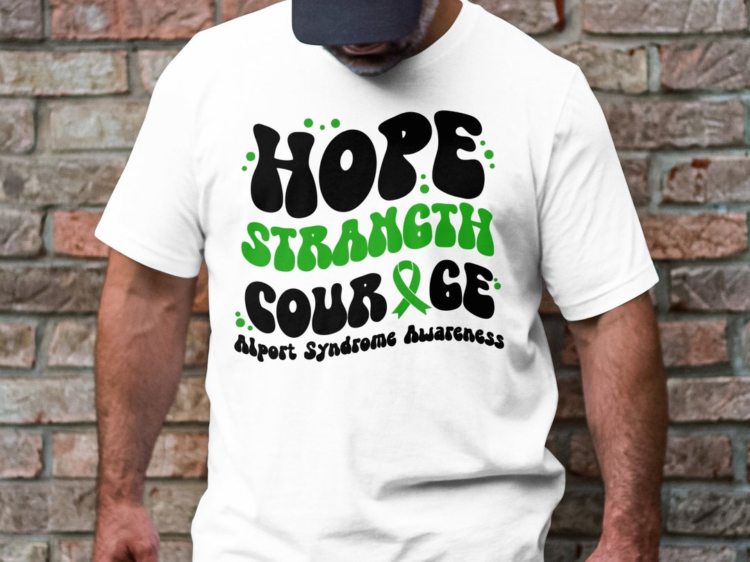 Hope Strength Courage Svg Png, Alport Syndrome Awareness Svg Png, Green ...