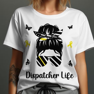 Dispatcher Svg Png, Messy Bun Dispatcher Life Svg, 911 Dispatcher ...