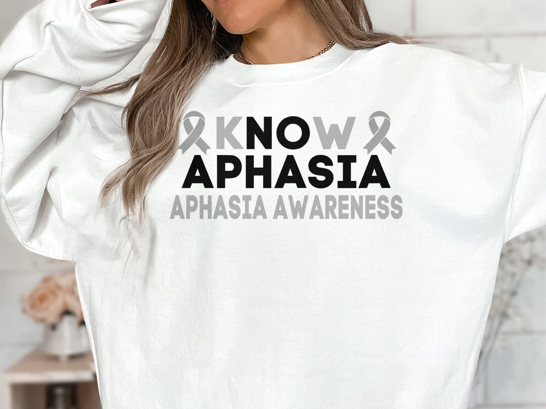 Aphasia Awareness Svg Png, Know Aphasia Svg, Gray Ribbon Svg, Aphasia ...