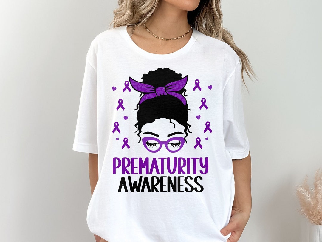 Prematurity Awareness Svg Png, Prematurity Awareness Messy Bun Svg ...