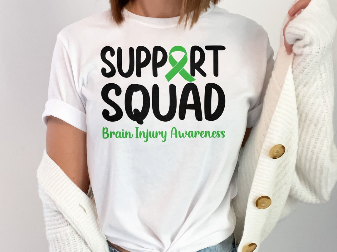Brain Injury Awareness Svg Png, Support Squad Svg, Green Ribbon Svg ...