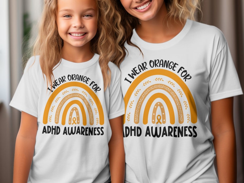 Concientización sobre el TDAH Svg Png, uso naranja para SVG, cinta ...