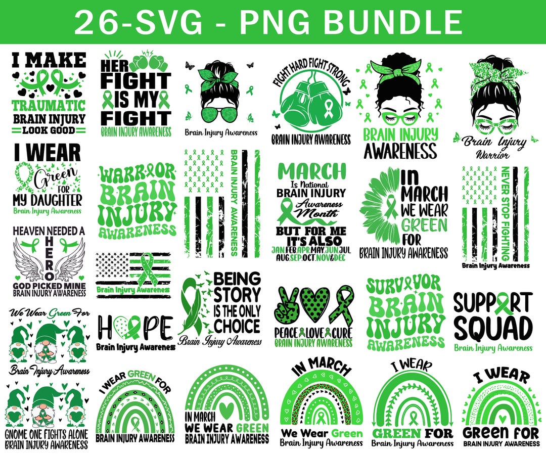 Brain Injury Awareness Svg Png Bundle, Brain Injury Awareness Shirt ...