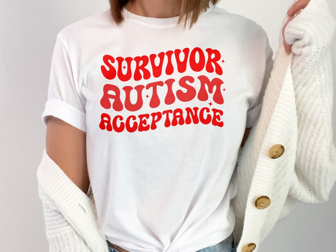 Survivor Retro Autism Acceptance Svg, Autism Acceptance Svg, Red Autism ...