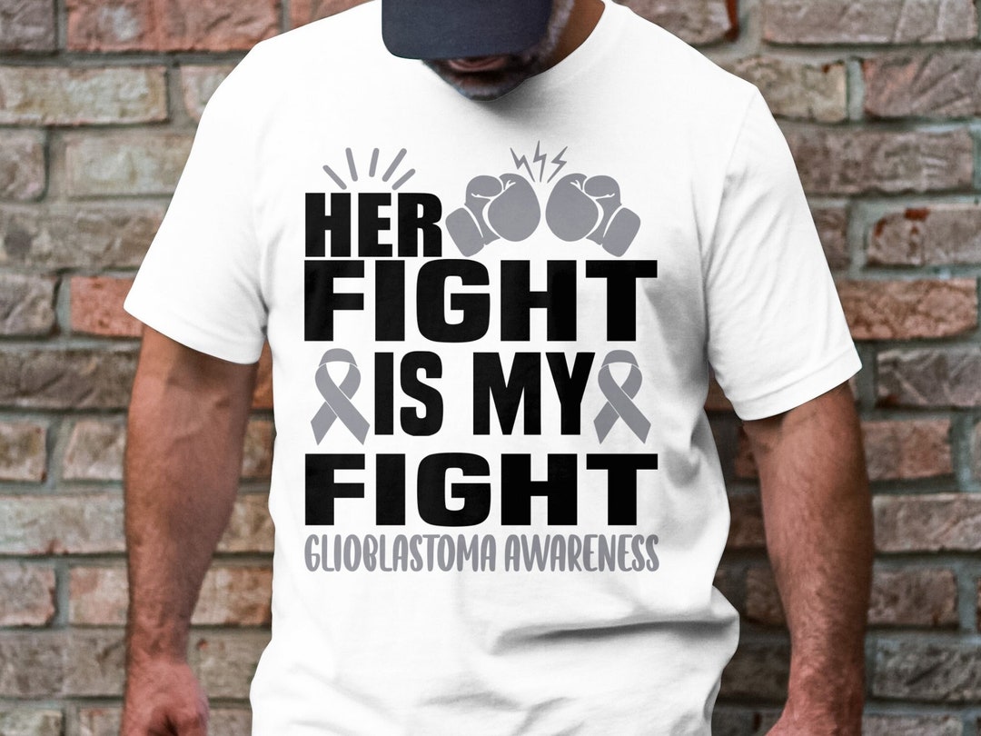 Glioblastoma Awareness Svg Png, Her Fight is My Fight Svg, Gray Ribbon ...