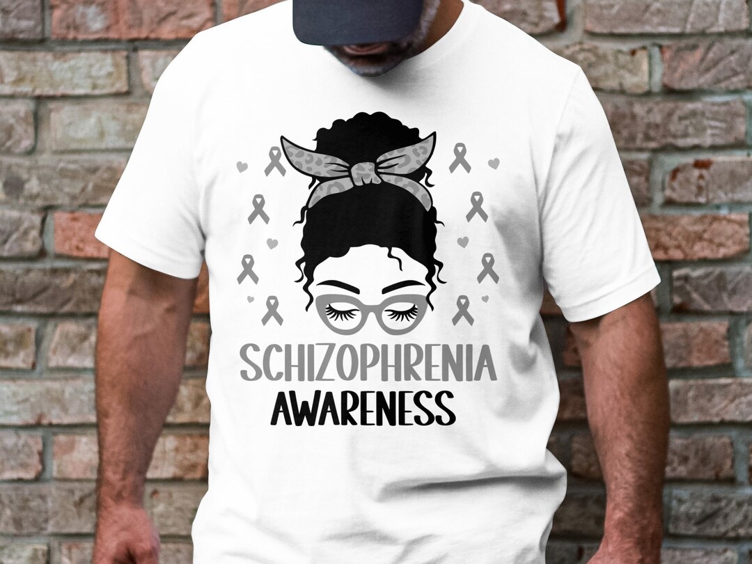Schizophrenia Awareness Svg Png, Schizophrenia Awareness Messy Bun Svg ...