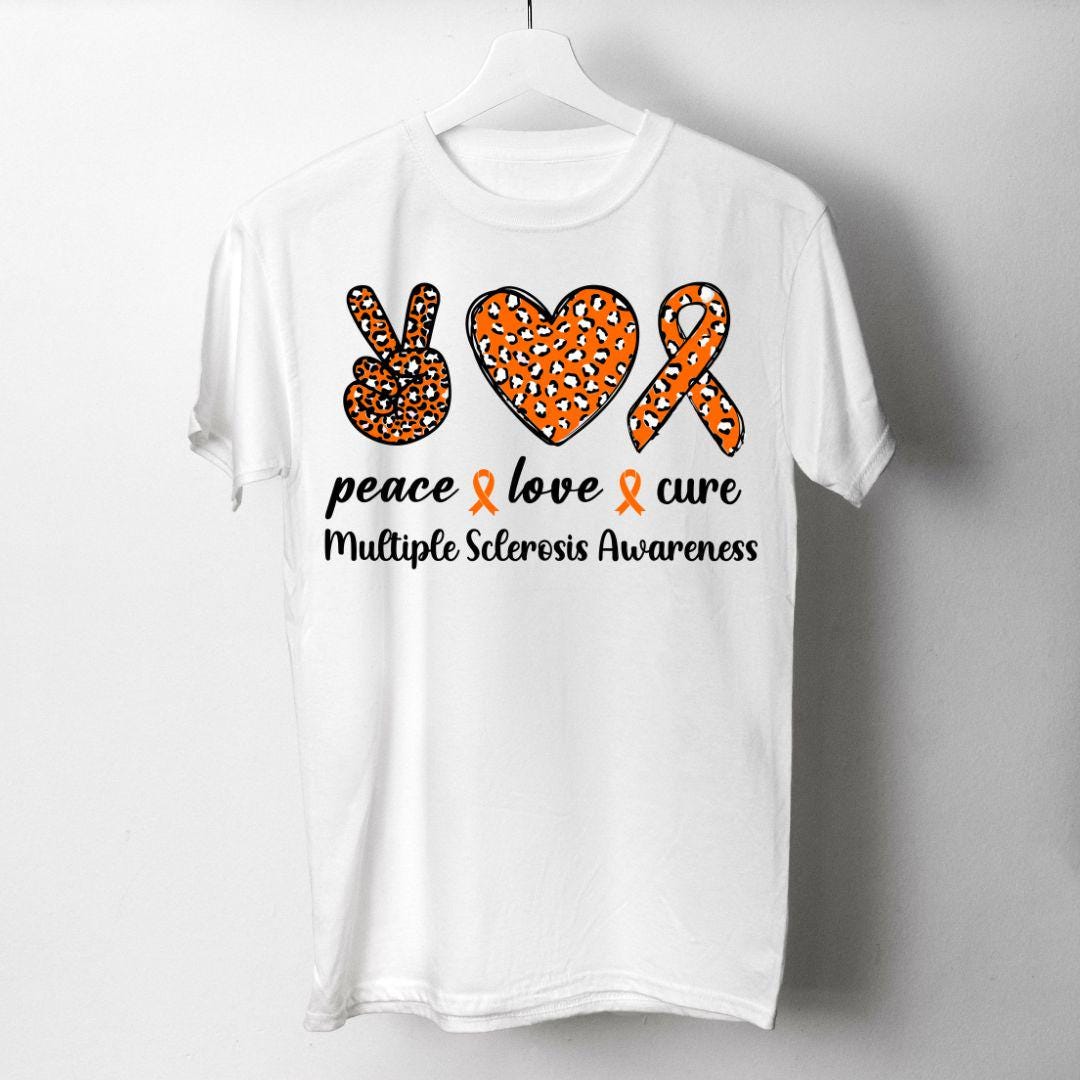 Multiple Sclerosis Awareness Svg Png, Peace Love Cure Svg, Multiple ...