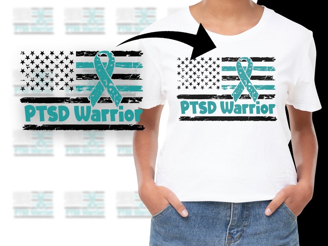 PTSD Awareness Svg Png, PTSD Warrior Svg, Teal Ribbon Post-traumatic ...