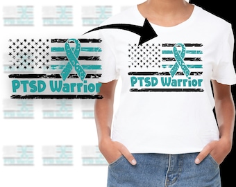 PTSD Survivor Svg, PTSD Awareness Svg Png, Teal Ribbon Post-traumatic ...