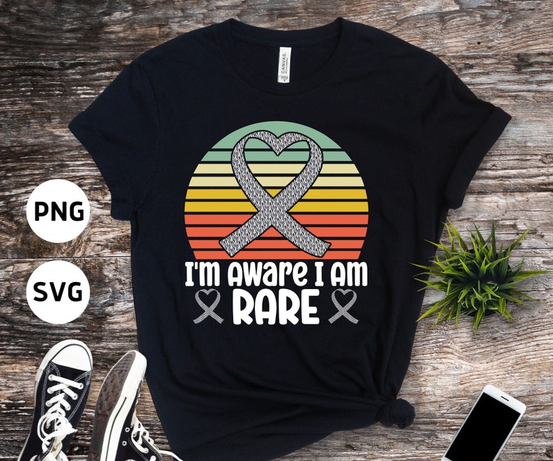 I'm Aware I Am Rare Png, Rare Disease Awareness Png, Zebra Ribbon Png ...