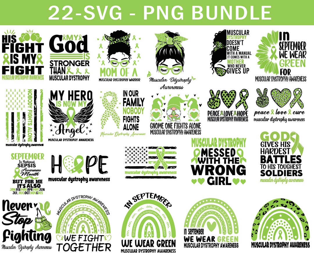 Muscular Dystrophy Awareness Svg Png Bundle, Lime Green Ribbon Svg ...