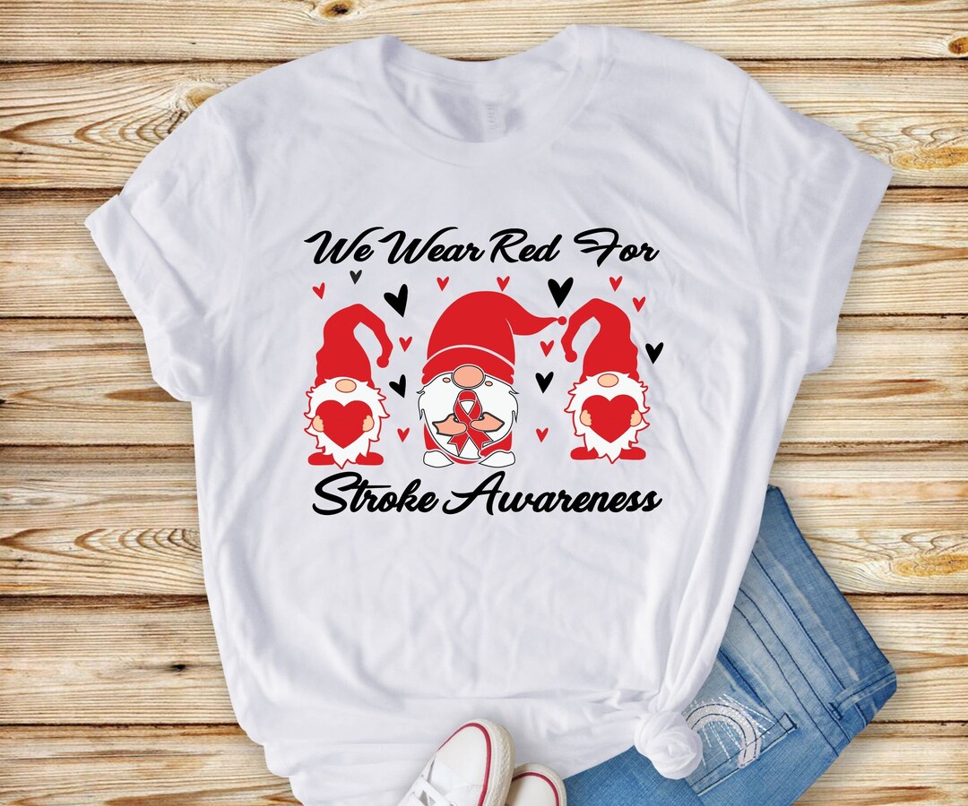 Stroke Awareness Svg Png, We Wear Red for Stroke Awareness Svg, Red ...