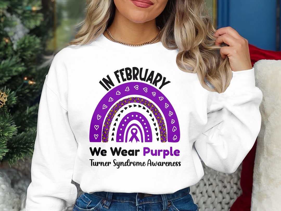 Turner Syndrome Awareness Svg Png, in February We Wear Purple Svg ...