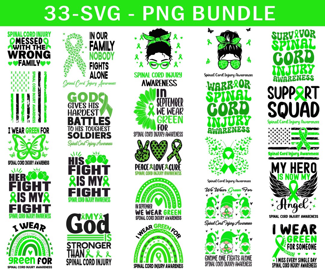 Spinal Cord Injury Awareness Svg Png Bundle, Warrior Spinal Cord Injury ...