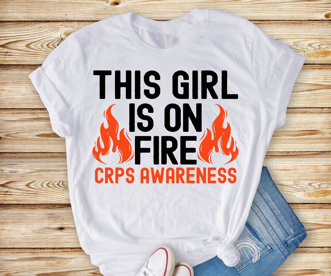 CRPS Awareness Svg Png, This Girl is on Fire Svg, Orange Ribbon Svg ...